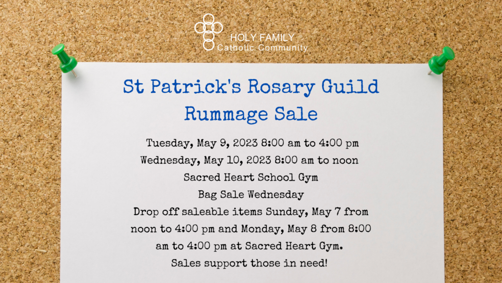 St Patrick's Rosary Guild Rummage Sale - Holy Family Catholic Church