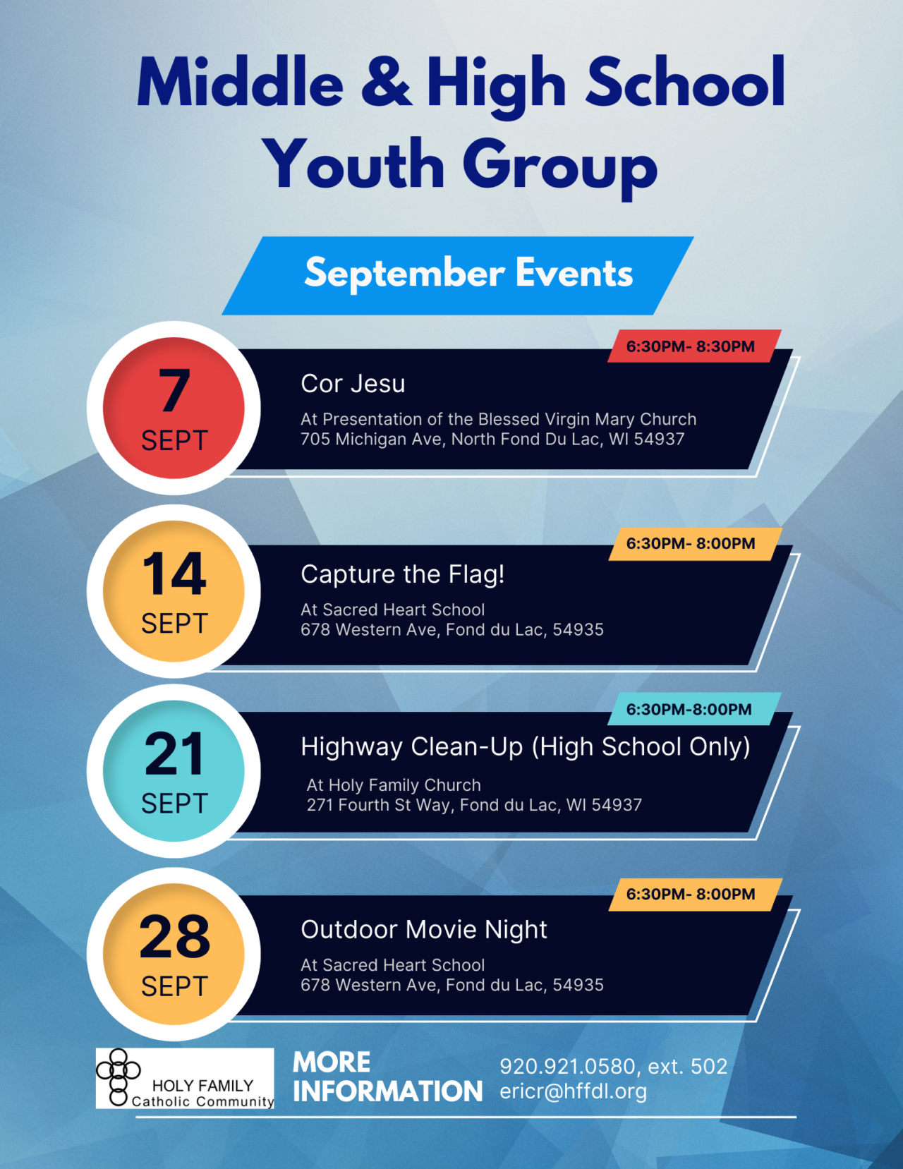 Youth Group: Outdoor Movie Night - Holy Family Catholic Church