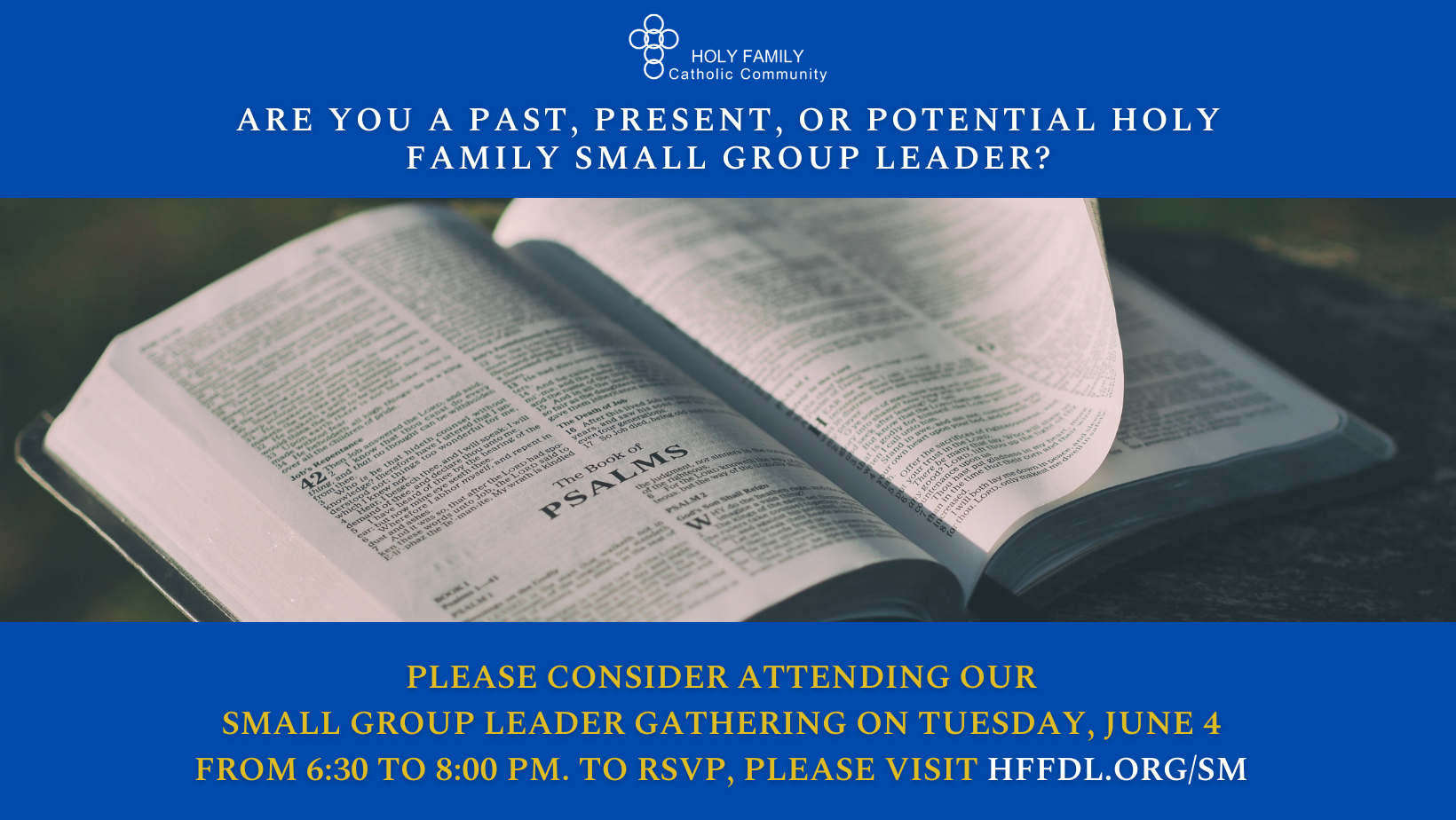 Small Groups & Bible Study - Holy Family Catholic Church