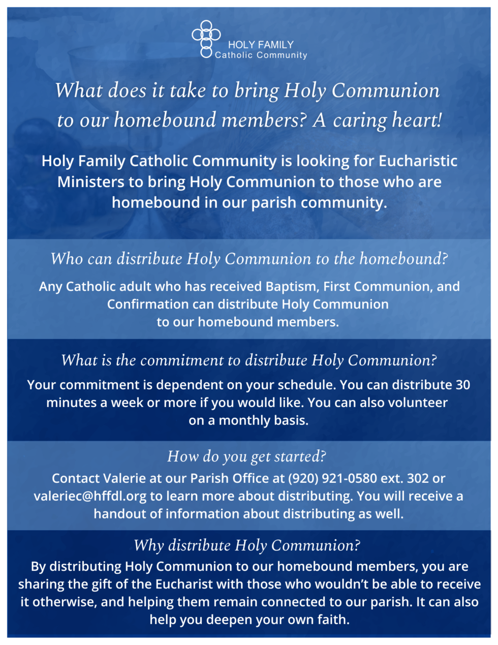 Help your neighbors by being a Homebound Eucharistic Minister - Holy ...