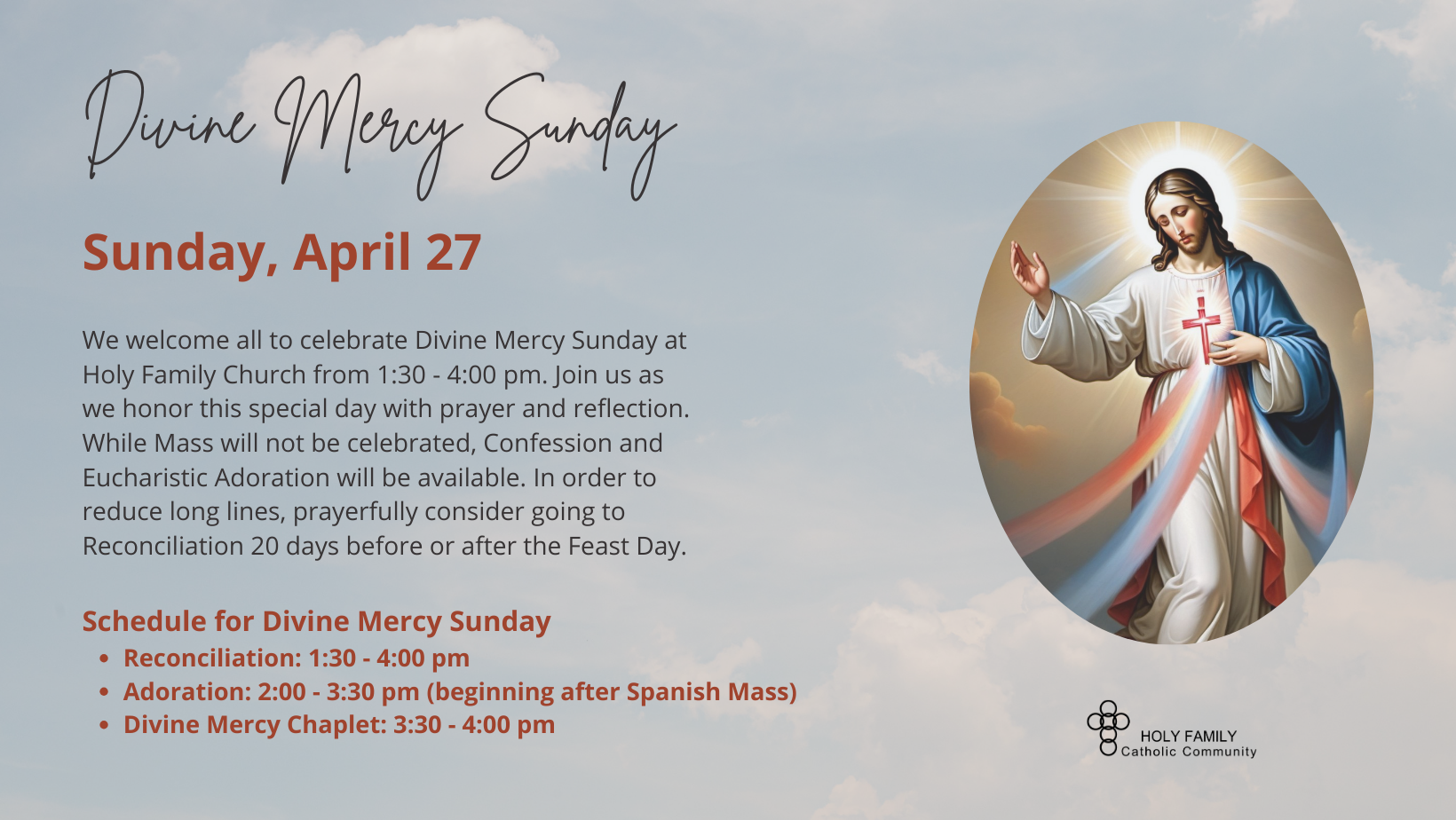 Divine Mercy Sunday - Holy Family Catholic Church