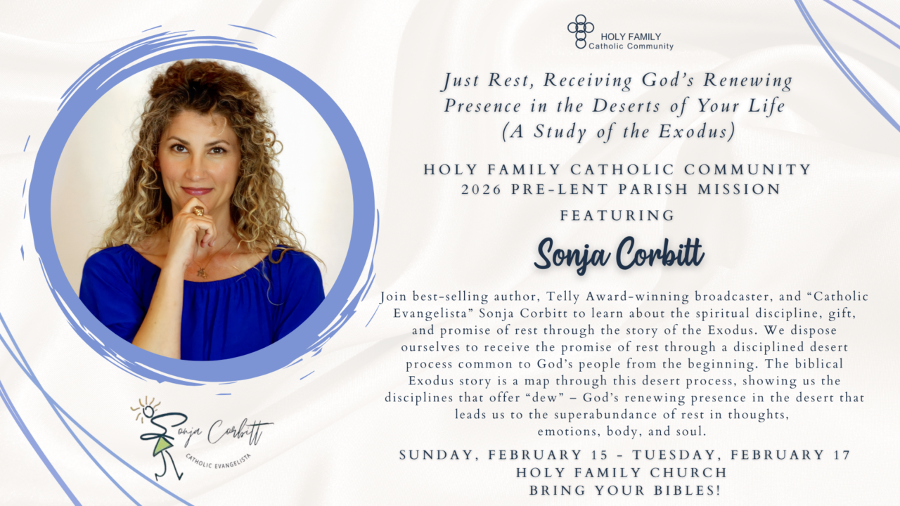 2026 Parish Mission featuring Sonja Corbitt - Holy Family Catholic Church